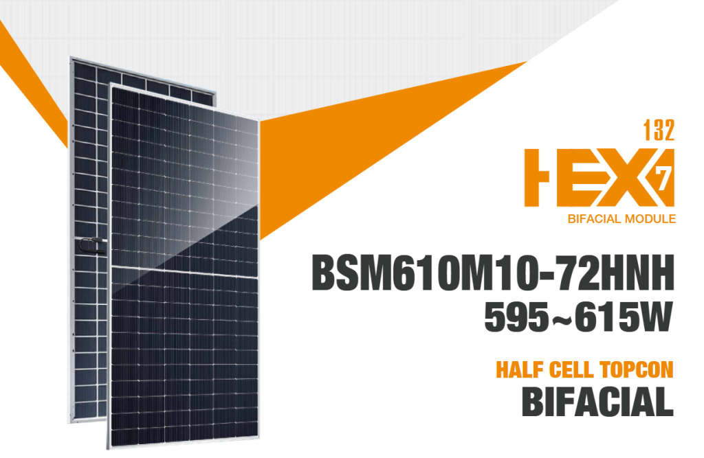 TOPCon N Type 610W Bifacial Solar Panel - Bluesun Solar